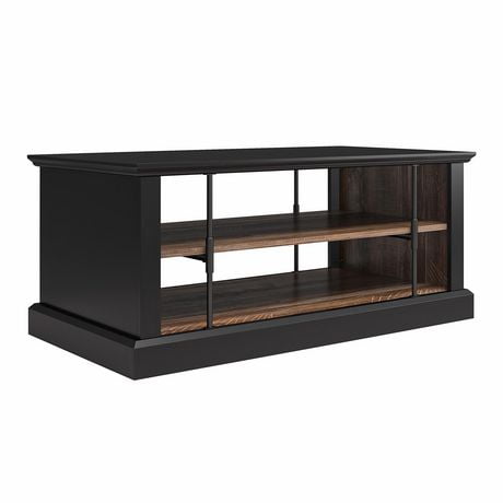 Ameriwood Home Hoffman Two-Toned Rustic Coffee Table with 2 Shelves, Black and Walnut | Walmart ...