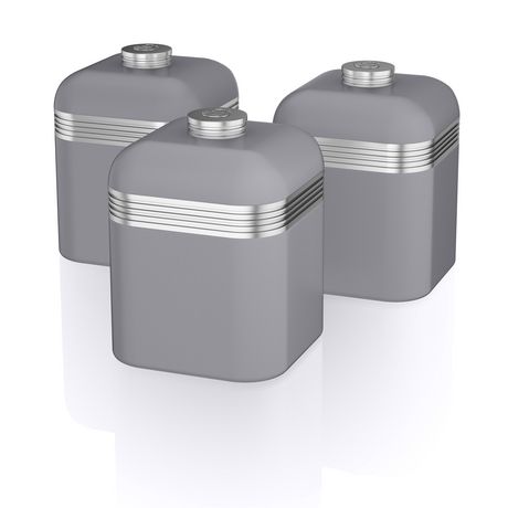 Click here for Swan Retro Set Of 3 Cannisters Grey 1 Litre prices
