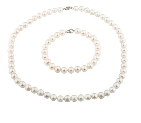 Ss 7.5mm Pearl Necklace 18" And Bracelet 8" Set - Walmart.ca