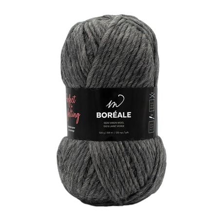 COLLECTIONS M BORÉALE YARN, 100% WOOL, GRAY ASH, 100G | Walmart Canada