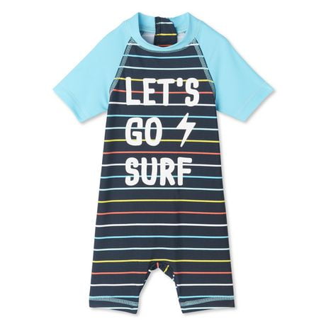Click here for George Baby Boys Swim Rash Guard One-Piece Navy 0-... prices