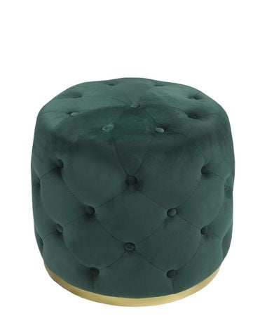 Click here for K-Living 18253-Ott-Grn Round Ottoman With Stainles... prices