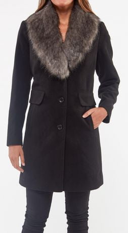 Details Faux Wool Coat | Walmart Canada