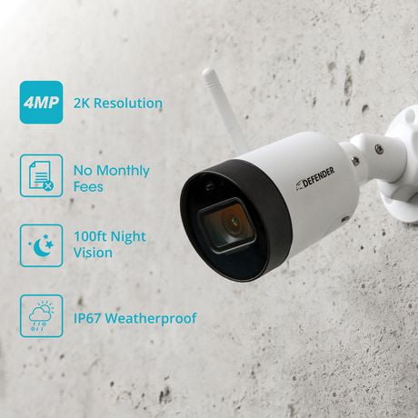 Defender Guard 4 Megapixel (2K) Resolution Wi-Fi IP Security Camera ...