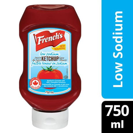 French's, Tomato Ketchup, Low Sodium, 750ml, Made with Canadian ...