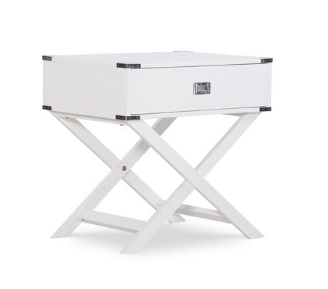 Click here for Linon Posey X Base White Accent Table White # prices