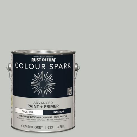 Rust-Oleum Colour Spark™ Paint + Primer, Interior Eggshell, Cement Grey ...