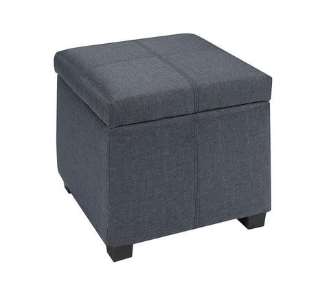 Click here for K-Living K Living Square Storage Ottoman In Blue G... prices