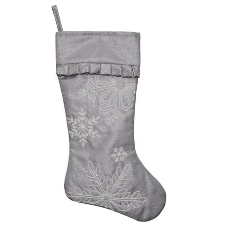 Holiday Time Linen Christmas Stocking | Walmart Canada