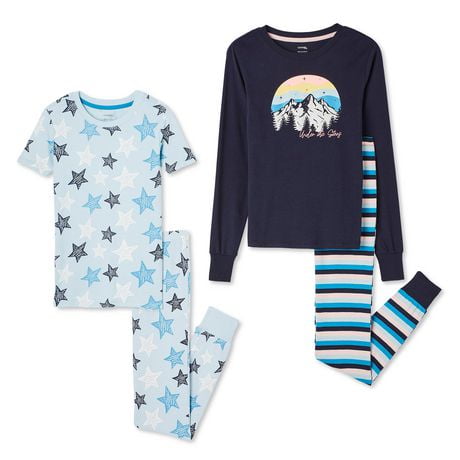 George Girls' Pajama 4-Piece Set, Sizes XS-XL - Walmart.ca