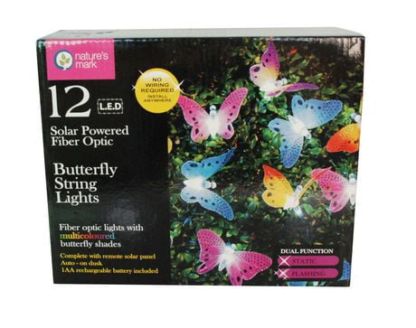 Solar Powered Fiber Optic Butterfly String Lights | Walmart Canada