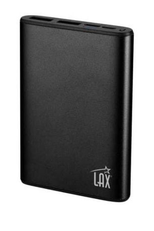 LAX Dual USB 7200mAh Power Banks with USB-C input Charging, Black ...