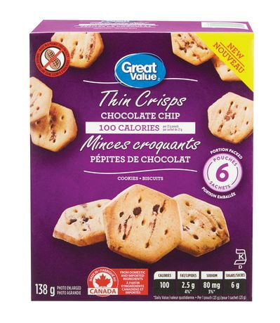 Great Value Thin Crisps Chocolate Chip Cookies | Walmart Canada
