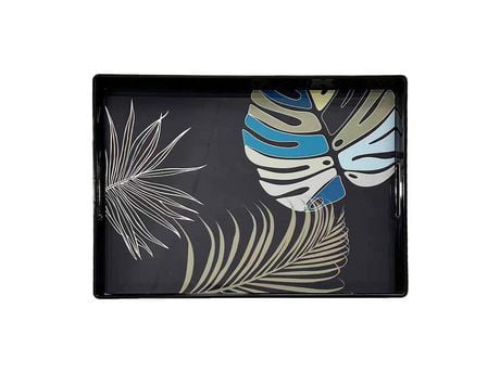 Hometrends Tropica l Plastic Rectangle Tray 18.9x13.8x1.8 Inch 1piece ...