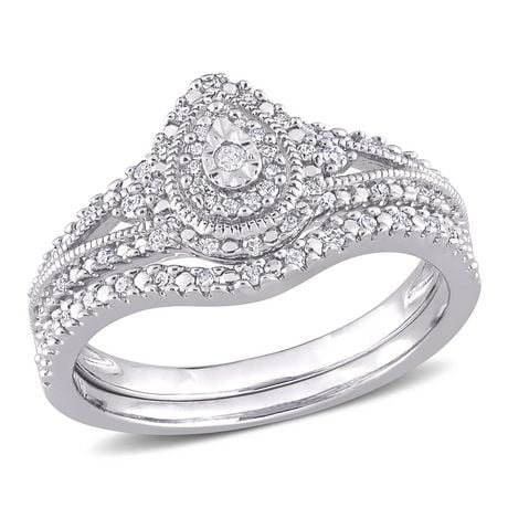 Click here for Miabella 1/4 Carat T. W. Diamond Sterling Silver H... prices