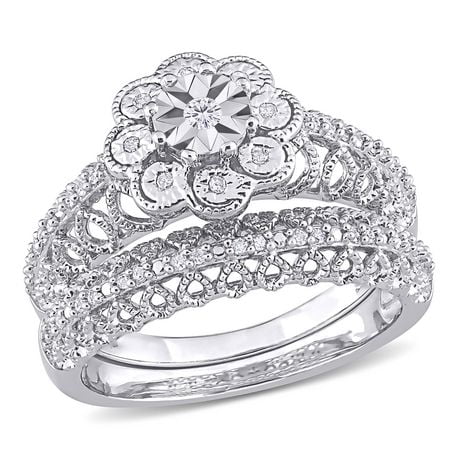 Click here for Miabella 1/6 Carat T. W. Diamond Sterling Silver F... prices