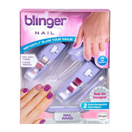 Click here for Blinger - Nail Wand - Chevron & Pink Glitter Multi prices