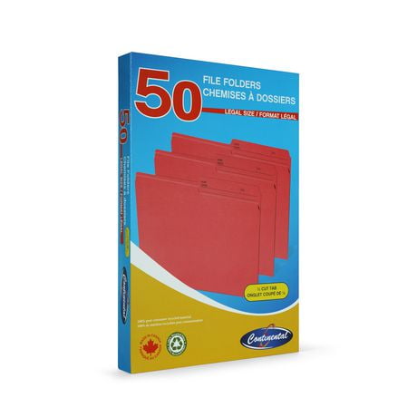 Continental Legal Size File Folders Box - Walmart.ca