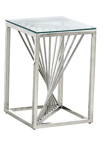 Click here for Topline Home Furnishings Glass Top 18 Accent Table... prices