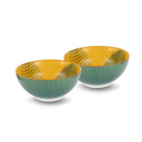 Click here for Mesa Ceramics Jasper Mustard Bowl  17 Cm Set Of 2... prices