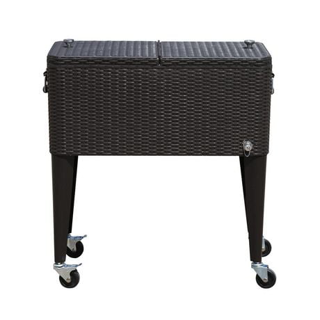 Click here for Outsunny Rattan Portable Rolling Ice Chest Brown O... prices