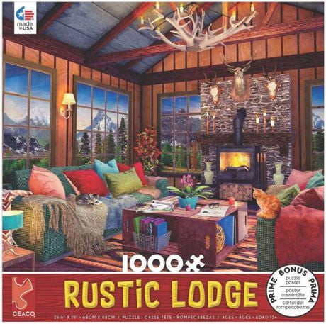 Click here for Ceaco Rustic Lodge - Cozy Fire  1000 Piece Puzzle... prices