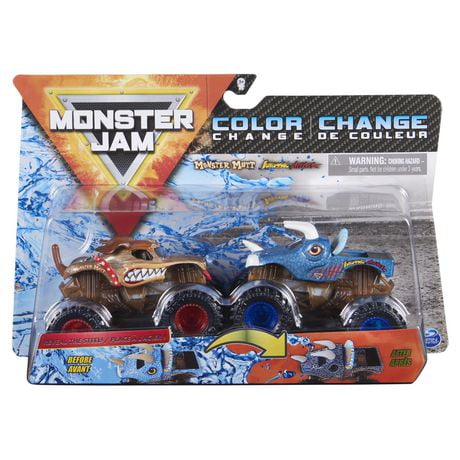 Monster Jam, Official Monster Mutt Vs. Jurassic Attack Color-Changing ...