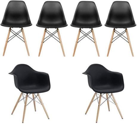 Click here for Nicer Furniture Eames Style Dining Chair Set Black... prices