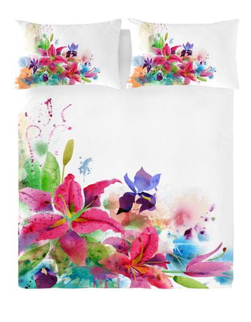 Click here for Gouchee Design Lilies King Duvet Cover Set Pink Ki... prices