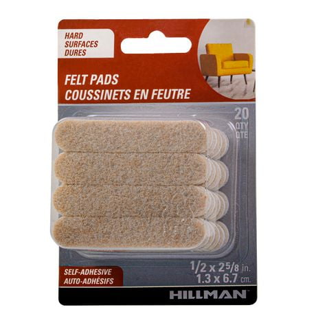 FELT STRIPS 1/2" X 2-5/8" OATMEAL 20PC, FELT 1/2X2-5/8 20P - Walmart.ca
