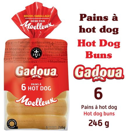 Gadoua pain à hot dog blanc par 6, 300g - Walmart.ca