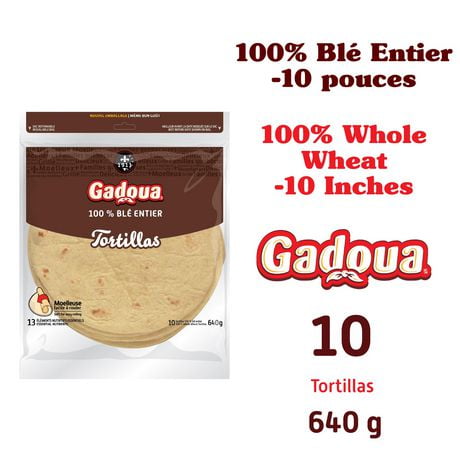 Gadoua Whole Wheat Tortilla, 10", 640g - Walmart.ca