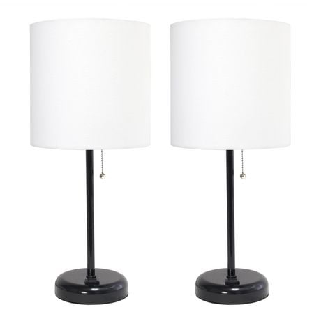Click here for Limelights Black Stick Lamp With Charging Outlet A... prices
