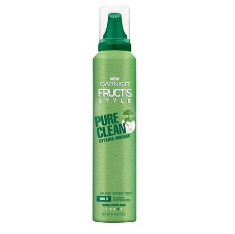 Garnier Pure Clean Styling Mousse, Ultra-Strong, 24H Hold with a ...