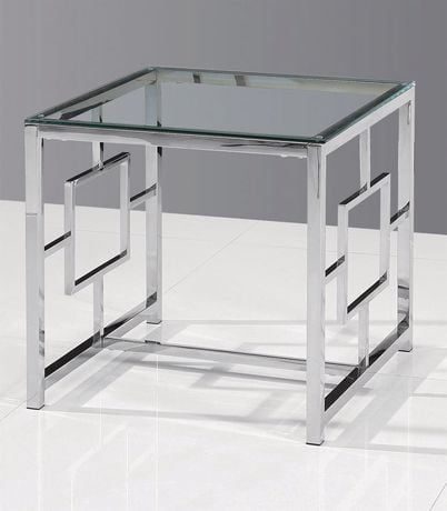 Click here for K-Living Naomi End Table W/ Clear Glass Top & Gold... prices