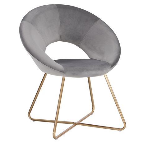 Click here for K-Living Lydia Accent Chair In Grey Velvet With Go... prices