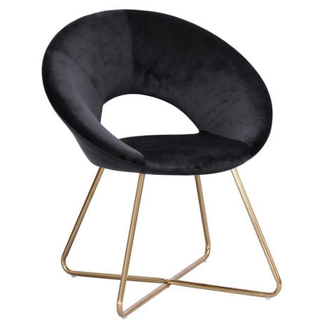 Click here for K-Living Lydia Accent Chair In Black Velvet With G... prices