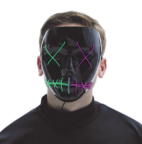 Way to Celebrate Adult Unisex Halloween EL Wire Black/Neon Green/Purple ...