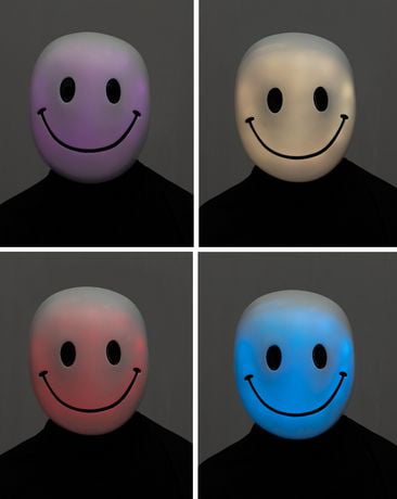 Way to Celebrate Adult Unisex Halloween Light Up Color Change Smiley ...