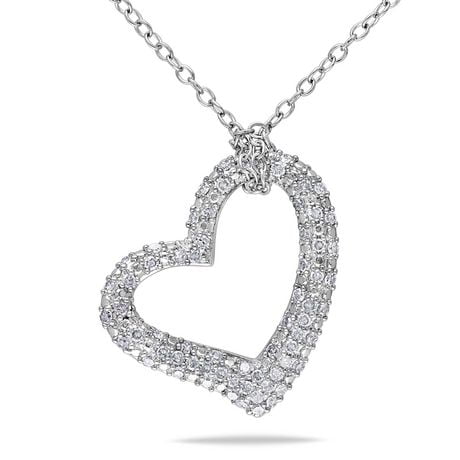 Click here for Miabella 1/3 Carat T. W. Diamond Sterling Silver H... prices