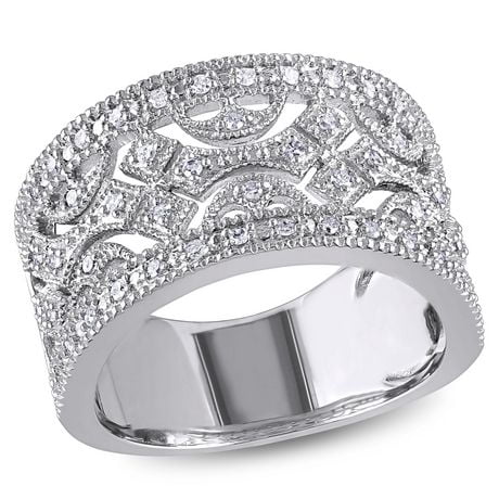 Click here for Miabella 1/4 Carat T. W. Diamond Sterling Silver V... prices