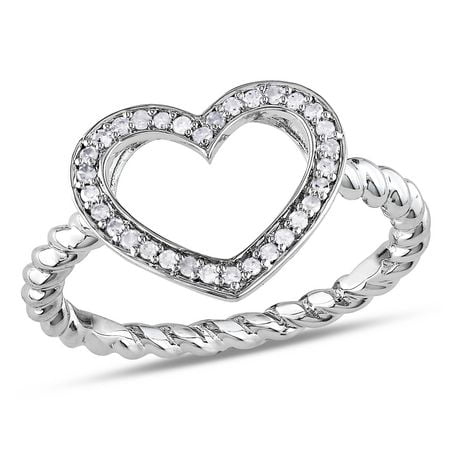 Click here for Miabella 1/8 Carat T. W. Diamond Sterling Silver H... prices