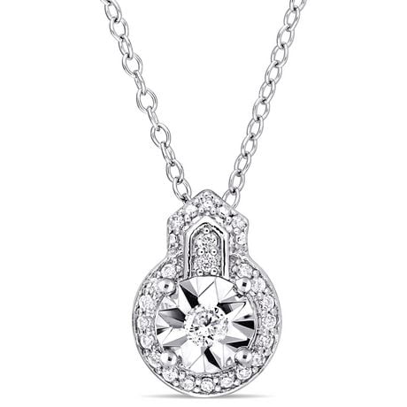 Click here for Miabella 1/7 Carat T. W. Diamond Sterling Silver V... prices