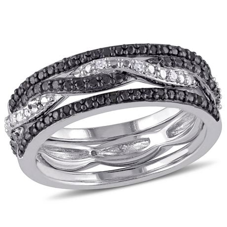 Click here for Asteria 1/10 Carat T. W. Black And White Diamond S... prices