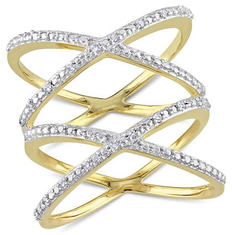 Click here for Miabella 1/10 Carat T. W Diamond Yellow Rhodium-Pl... prices