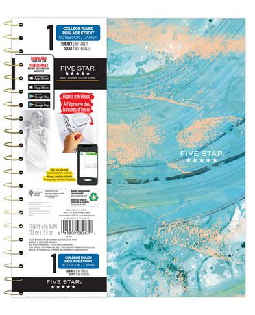 Five Star® Fashion Metallic Gold 1 Subject Notebook | Walmart Canada
