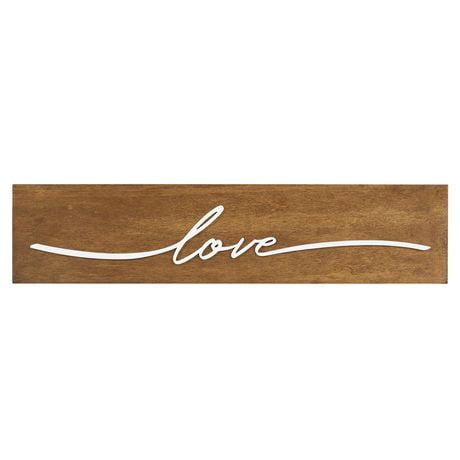 Hometrends "Love" Box Sign Woodgrain and White | Walmart Canada