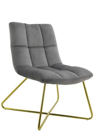 Click here for K-Living Bennet Accent Chair In Grey Velvet With G... prices