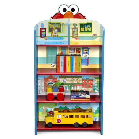 Sesame Street Wooden Playhouse 4-Shelf Bookcase for Kids by Delta ...