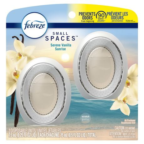 Febreze Small Spaces Air Freshener Serene Vanilla Sunrise, 7.5 mL, Pack ...